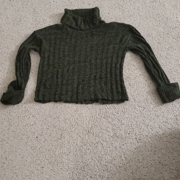 Hooked Up by IOT | Sweaters | Hooked Up Marbled Olive Turtleneck Short ...